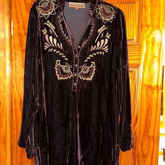 Double D Ranch | Tops | Dd Ranchwear Eggplant Velvet Tunic | Poshmark